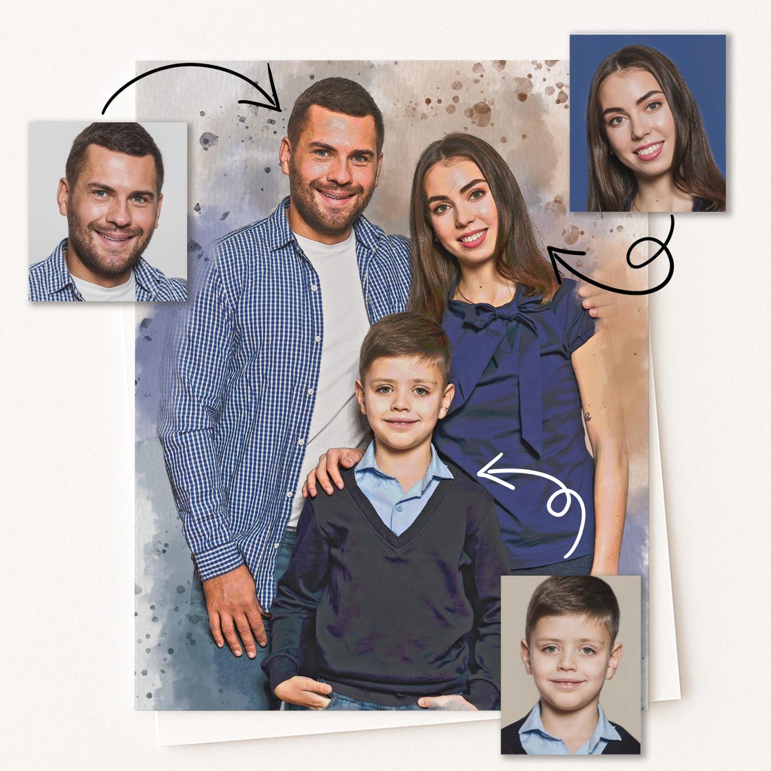 Custom Memorial Portrait, Add Deceased Loved One to Photo, Family ...