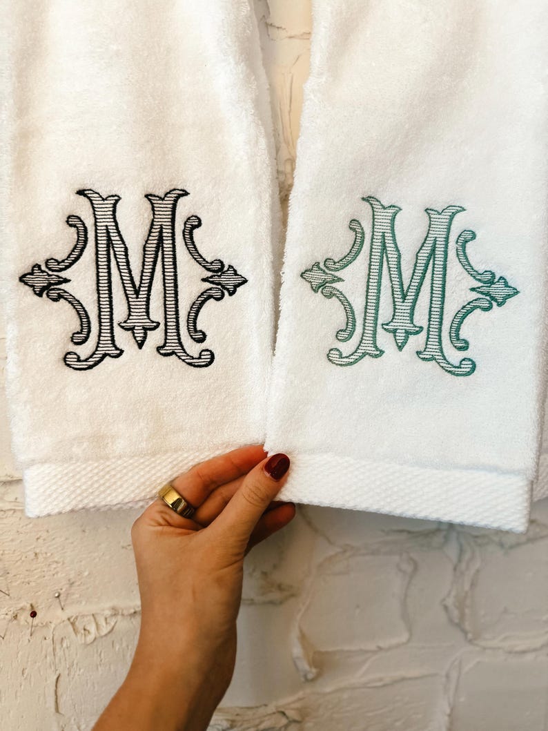 Monogrammed Initial Hand Towel | Personalized Bath Towel | Custom ...