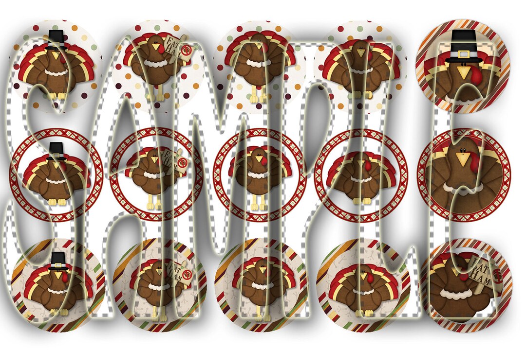 Thanksgiving Turkeys Bottle Cap Images - Etsy