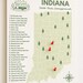 Indiana State Park Campground Map Size 11x14 - Etsy