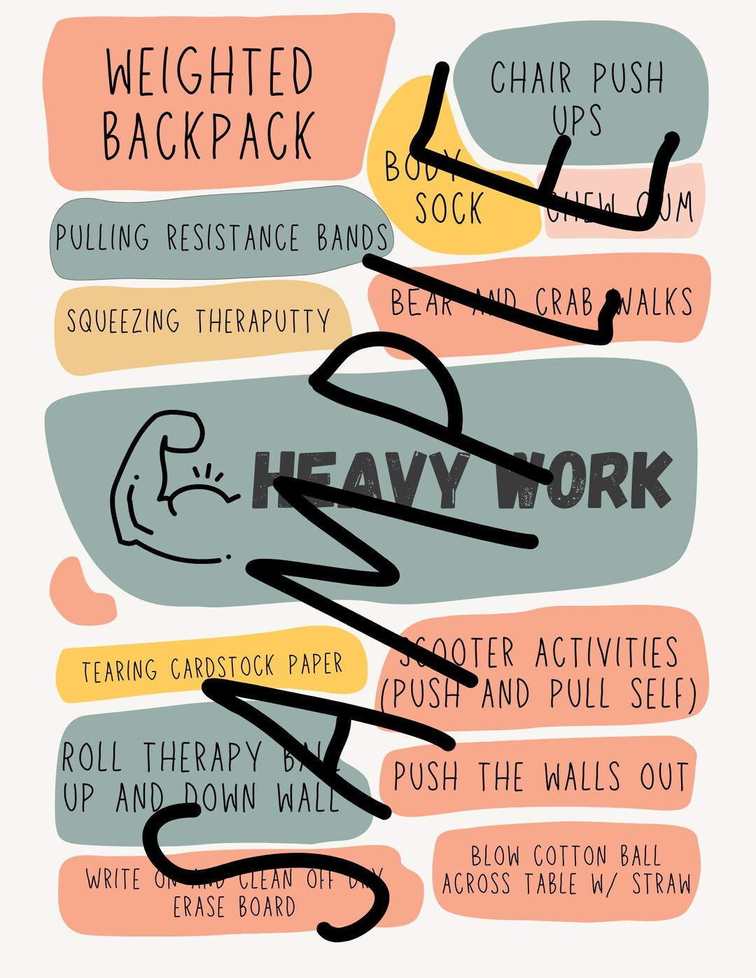 Heavy Work Handout for Pediatrics - Etsy