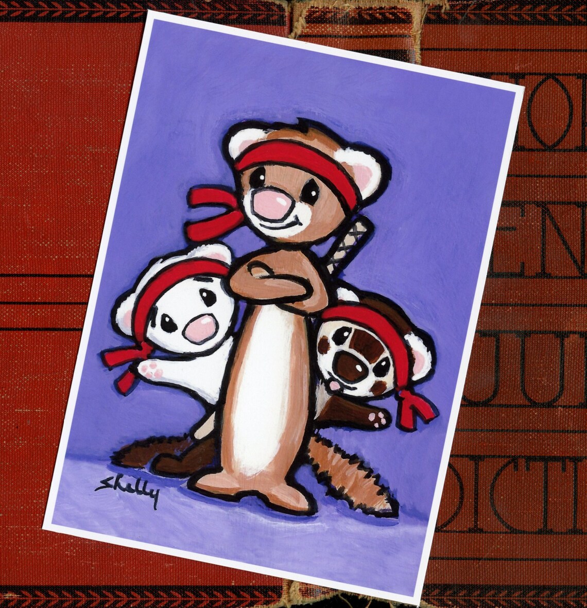 Ninja Ferrets Ferret Art Print From Original Painting by - Etsy