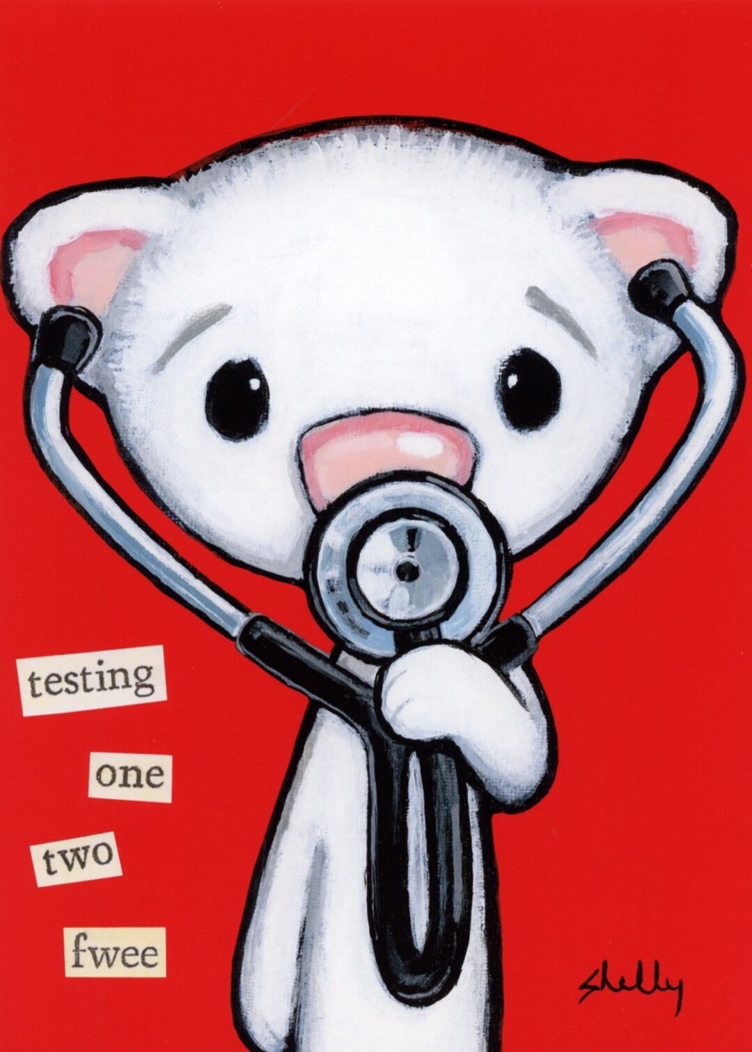 Doctor's Office - Ferret Art Print From Original Painting - by Shelly ...