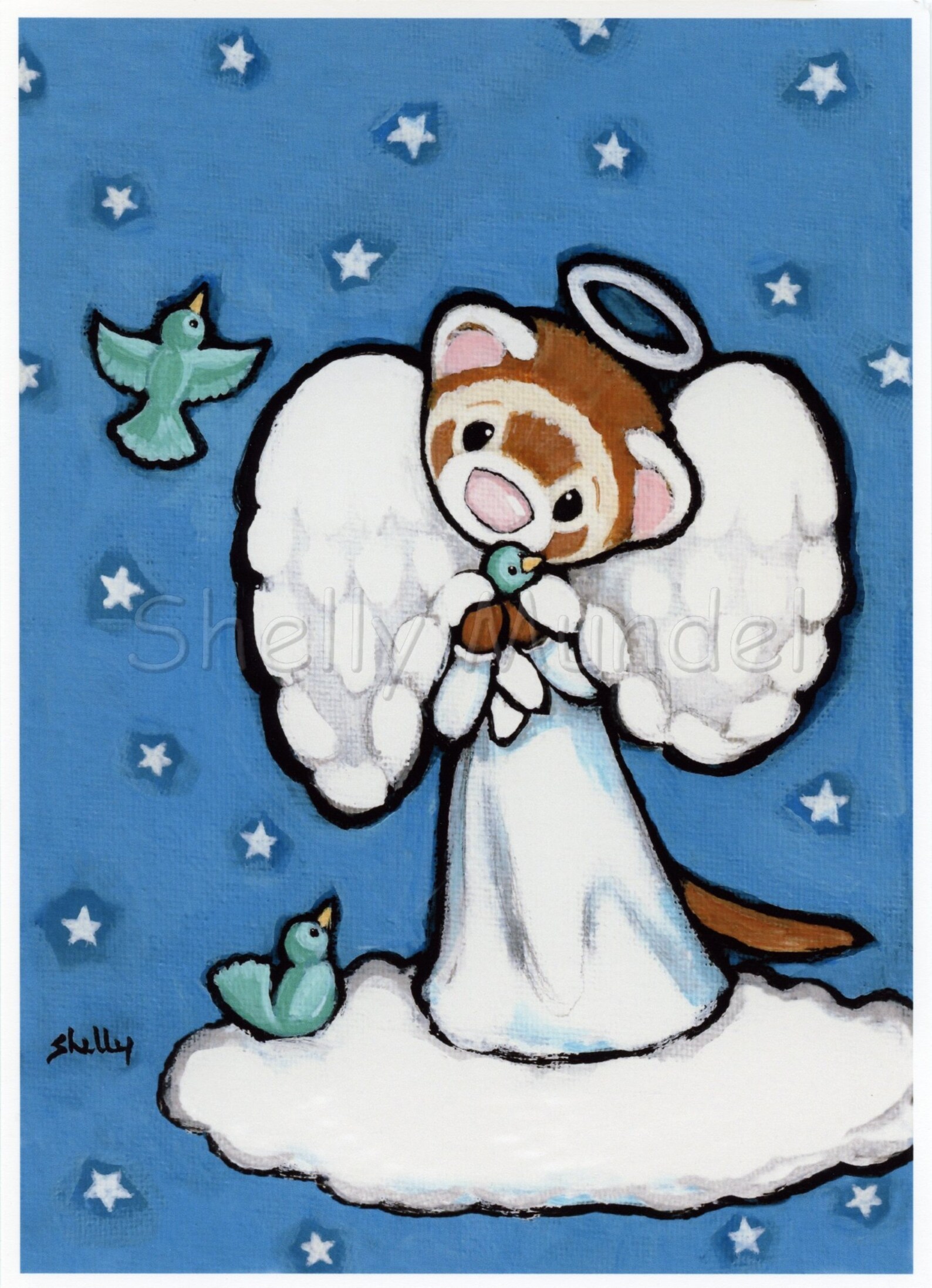 Angel Ferret Art Print From Original Artwork by Shelly Mundel - Etsy