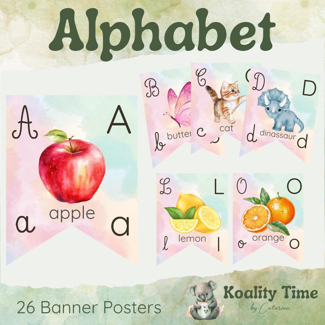 Alphabet Posters Banners for Printing | ABC Cards Classroom Decor ...