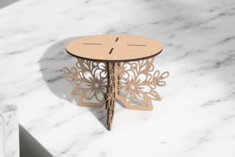 Cupcake Stand Svg Bundle Laser Cut File, Floral Cake Stand Template ...