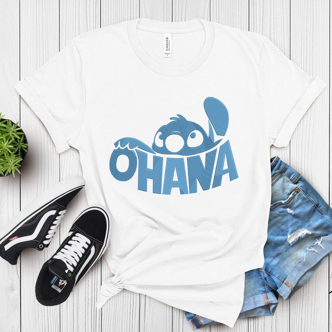 Stitch OHANA Embroidery Design, Cute Stitch With Ohana Text, Digital ...