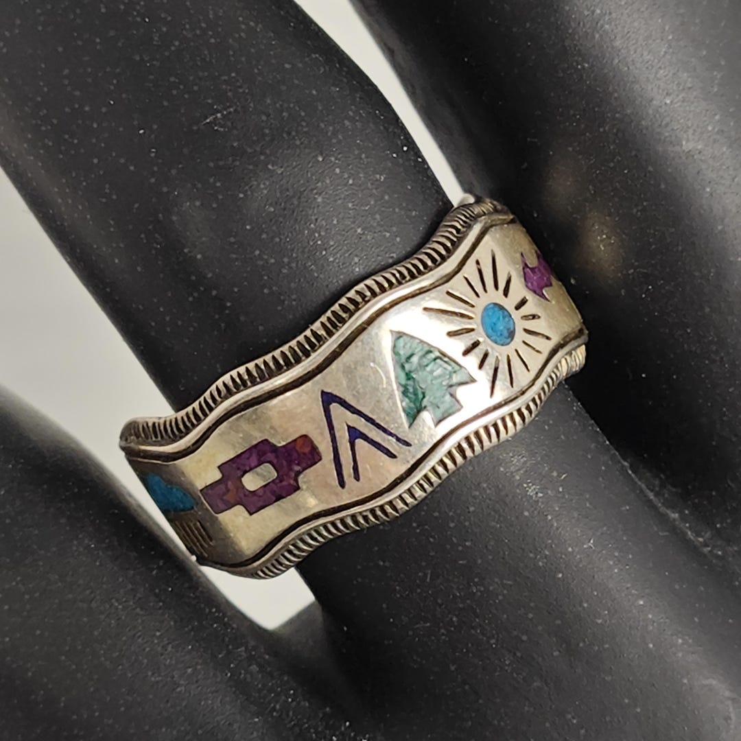 Vintage Carolyn Pollack Sterling Native American Symbol Ring Size 10 - Etsy