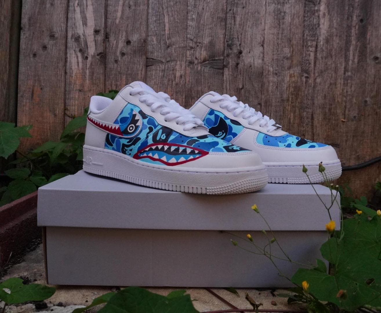 BAPE Bite Custom Af1s - Shark Swoosh Edition - Etsy