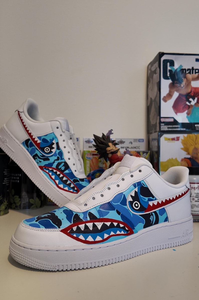 BAPE Bite Custom Af1s - Shark Swoosh Edition - Etsy