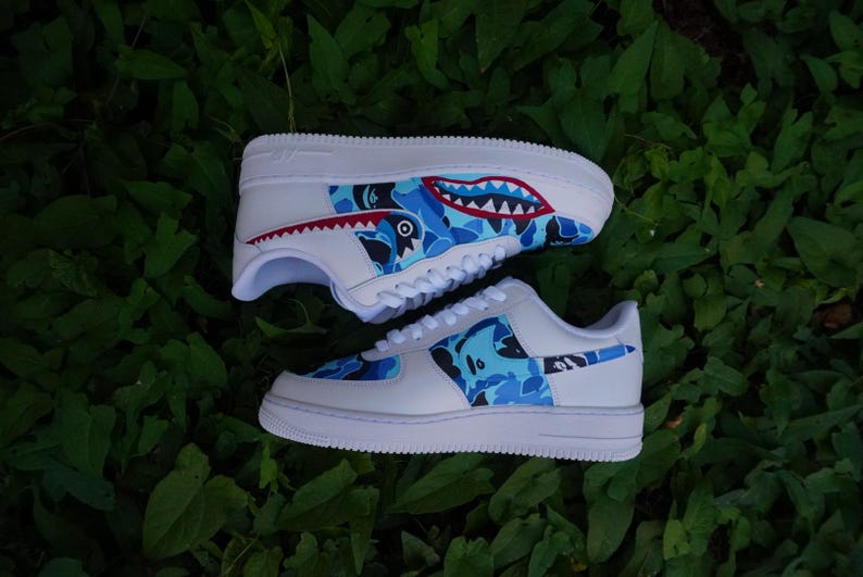 BAPE Bite Custom Af1s - Shark Swoosh Edition - Etsy
