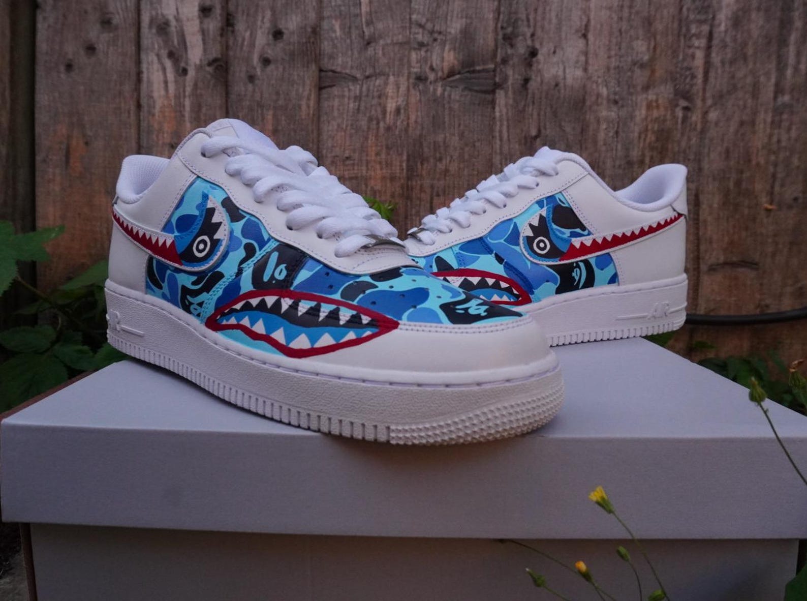 BAPE Bite Custom Af1s - Shark Swoosh Edition - Etsy