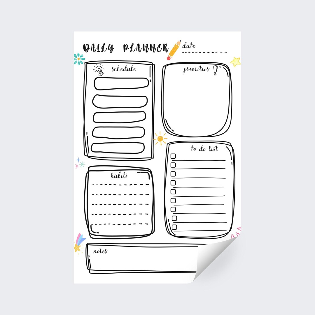 Creative Daily Planner Printable | Fun & Artsy To-do Page | Undated PDF ...