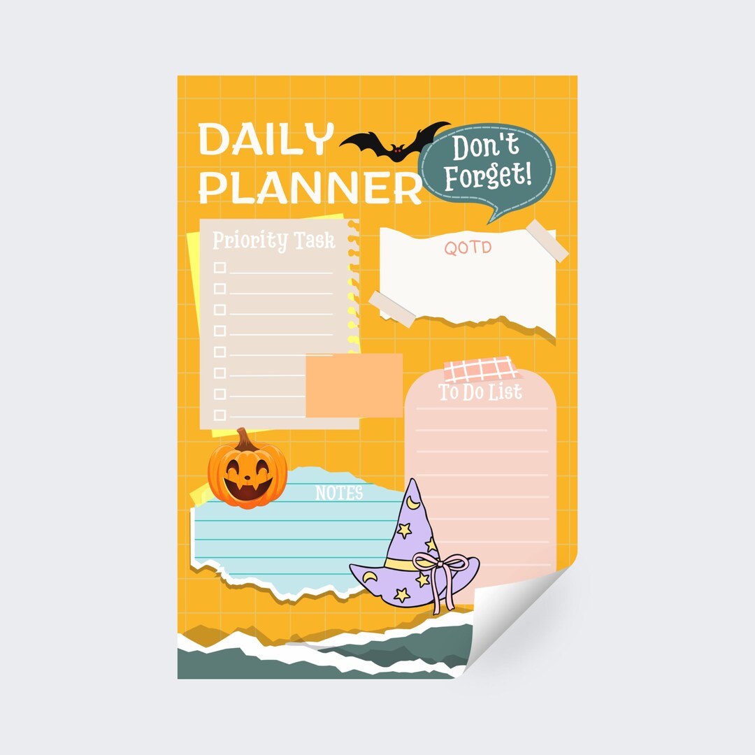 Halloween Daily Planner Printable | Spooky To-do List & Schedule ...