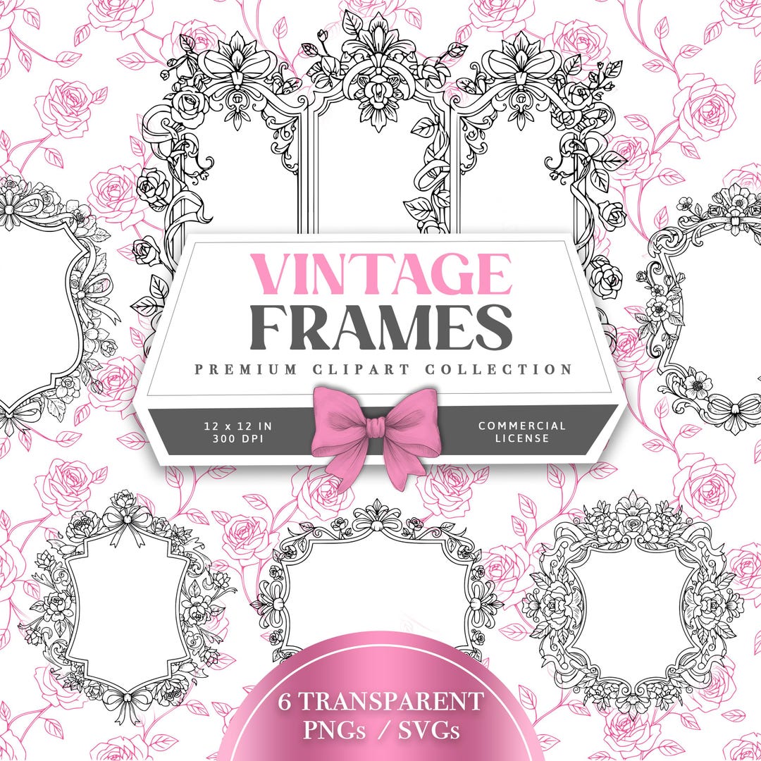 Vintage Floral Wedding Frames: Baroque Rococo Chinoiserie Inspired ...