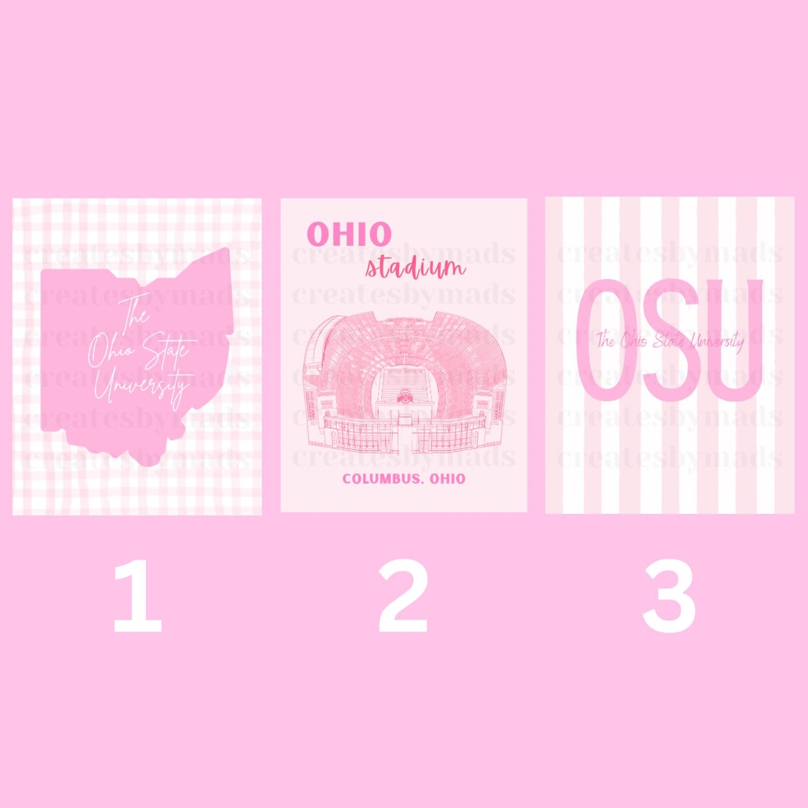 Ohio State Pink Digital Prints, Wall Decor, Dorm, OSU - Etsy