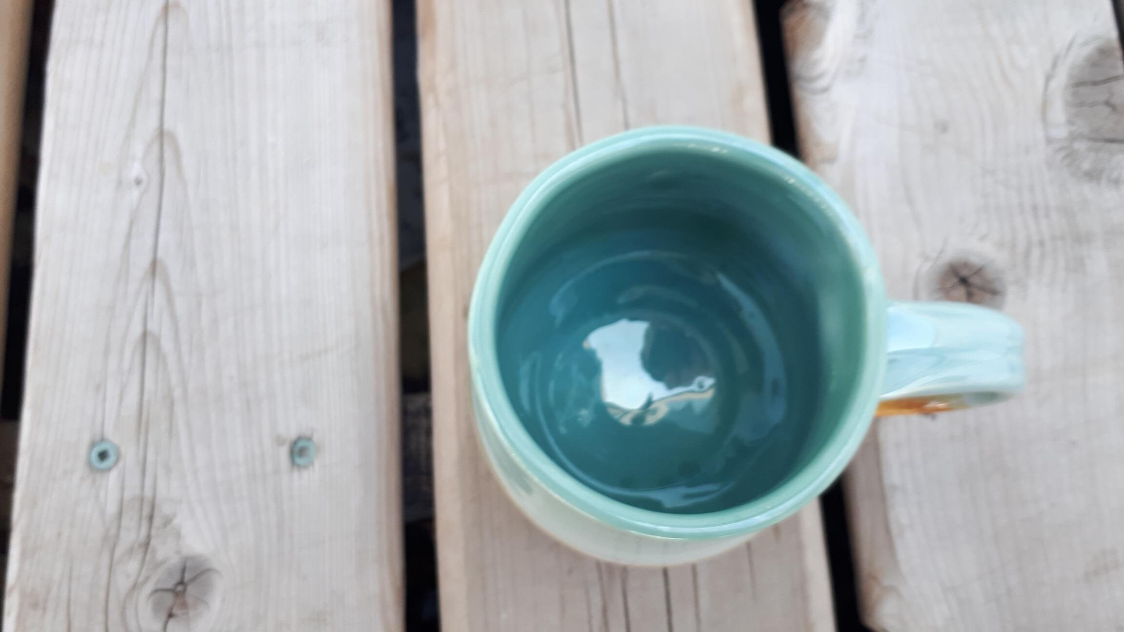 Pottery Handmade Blue and Gold Mug for Coffee, Tea, Turquoise Home ...