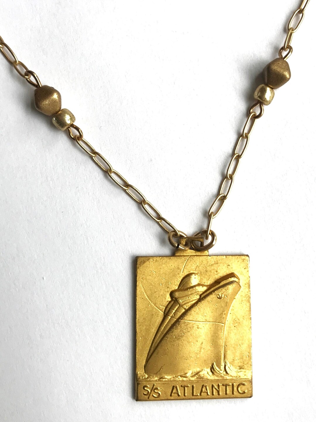 SS Atlantic - Handmade Necklace - Vintage Medal - Etsy
