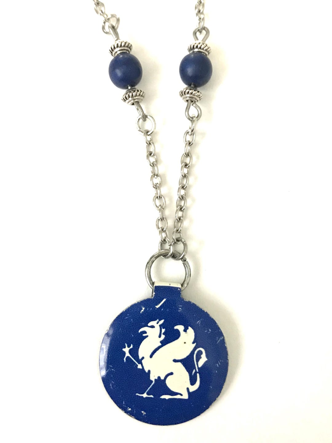 Philadelphia Museum of Art COBALT - Handmade Necklace - Vintage Tin ...