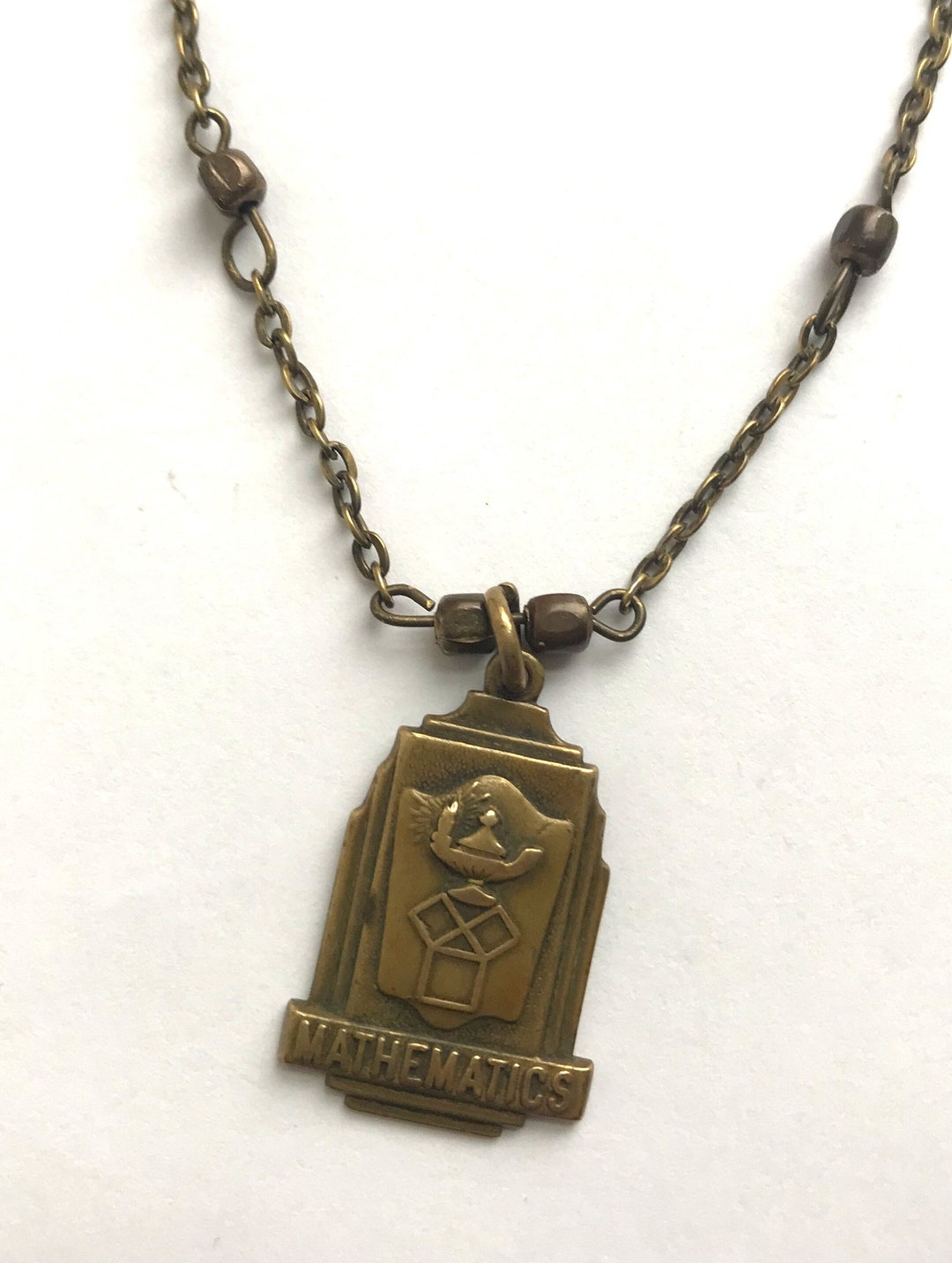 1940 Mathematics Handmade Necklace Vintage Medal - Etsy