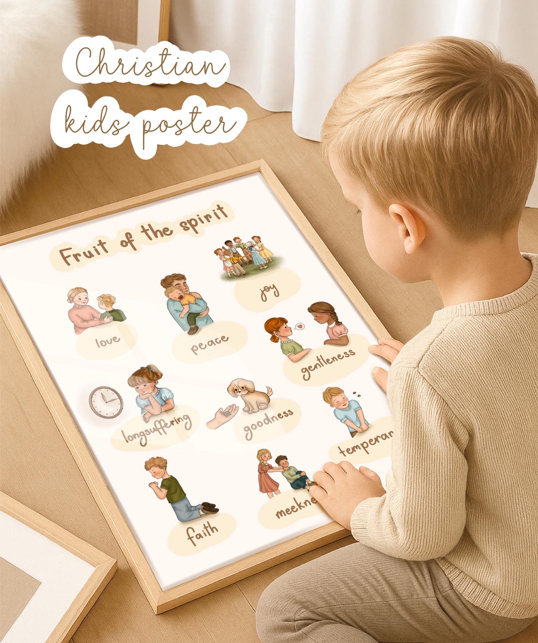 Fruit of the Spirit Printable Poster for Kids Christian Wall Art Bible ...
