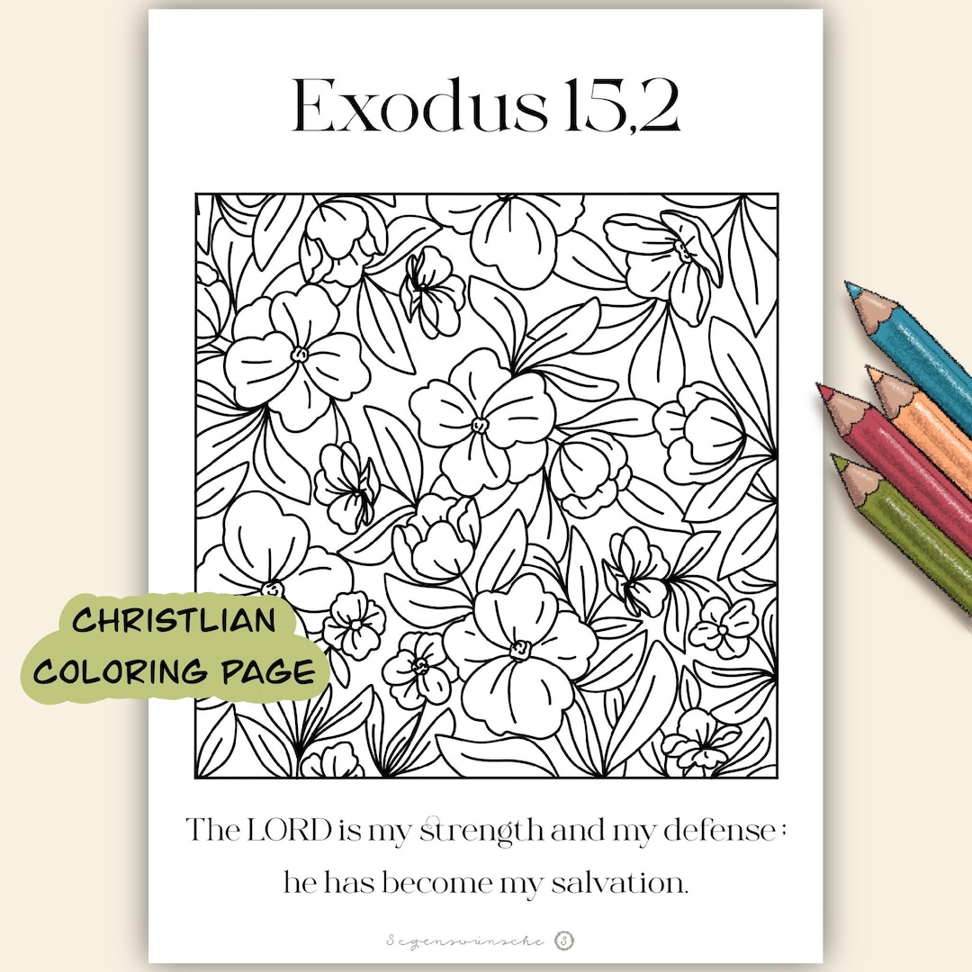 Flower Bible Verse Coloring Page for Adults Christian Printable Digital ...