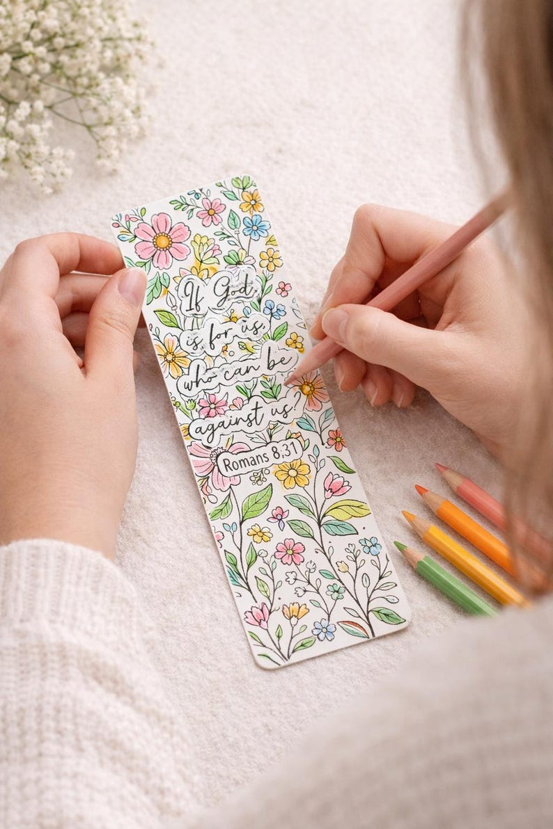 Coloring Bible Verse Bookmark Set of 8 Christian Kids Bible Verse ...