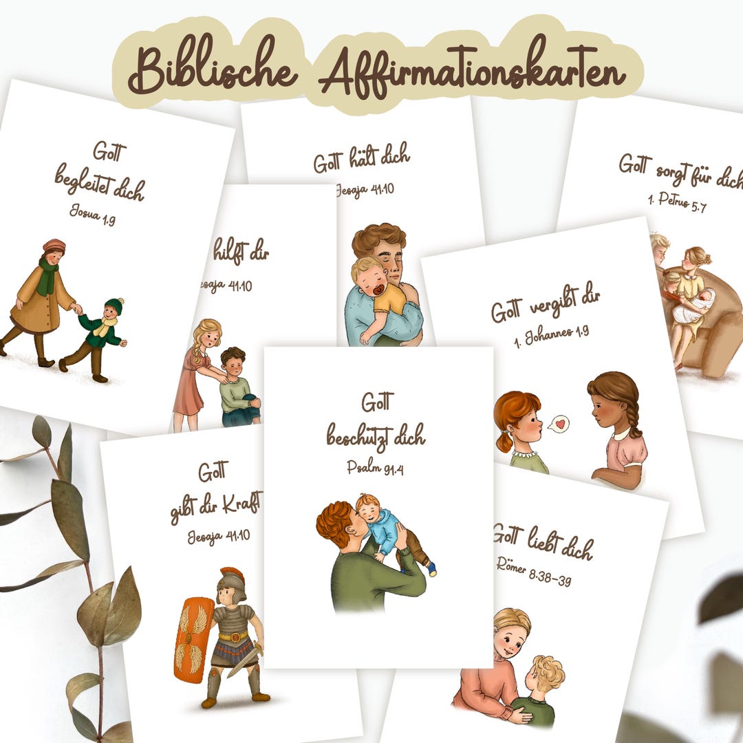 Christian Affirmation Cards "biblical Promises" Card Set DIN A6 Digital ...