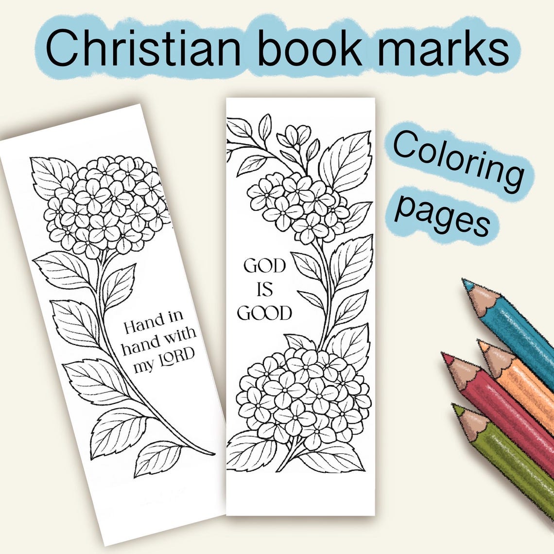 Christian Book Marks Coloring Page PDF Gift Bible Verses for Kids ...