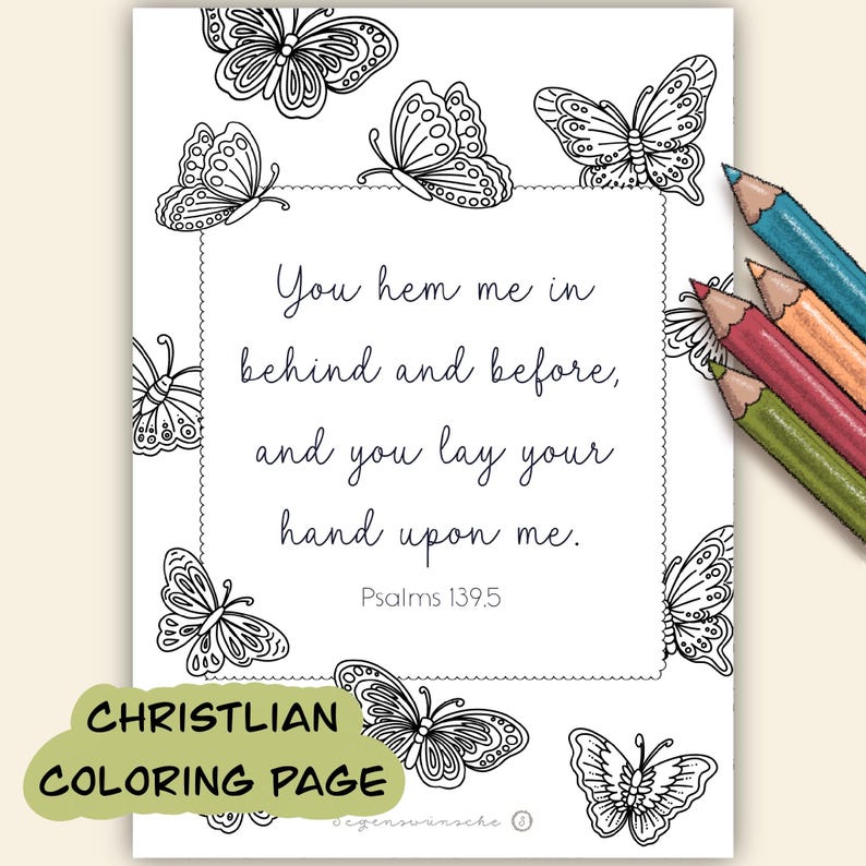 Christian Coloring Page for Girls Bible Verse Printable Digital File ...