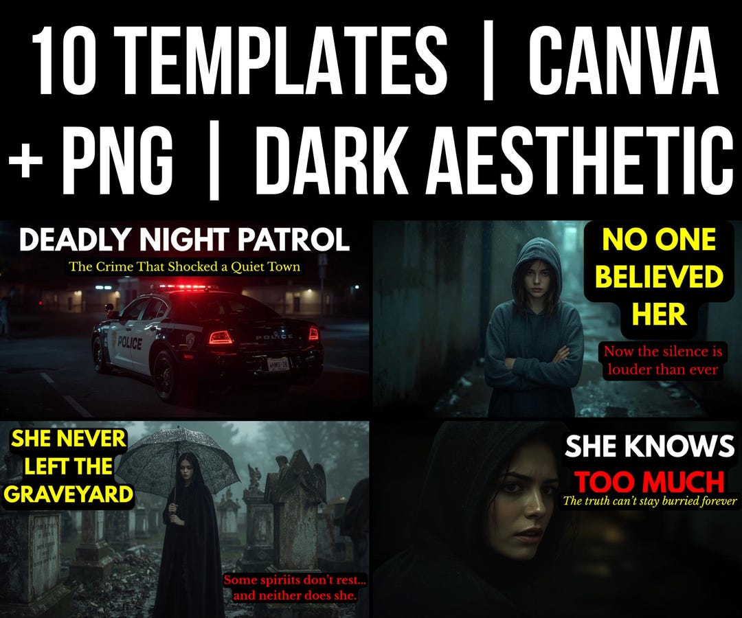 True Crime Youtube Thumbnail Bundle – 10 Canva Templates + 10 Ready-to ...