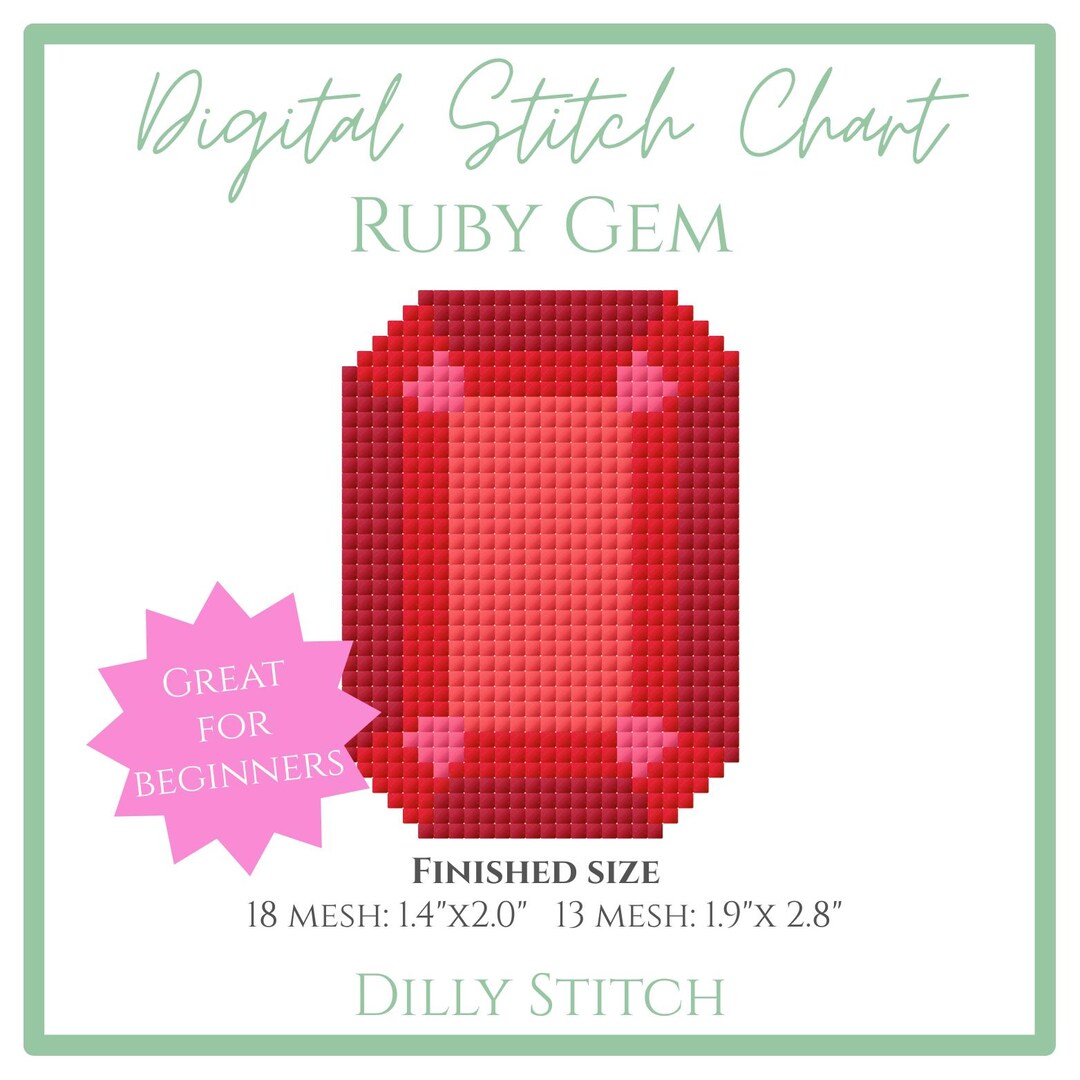 Ruby Gem - Digital Stitch Chart for Needlepoint - Etsy