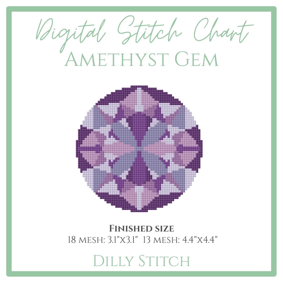 Amethyst Gem - Digital Stitch Chart for Needlepoint - Etsy