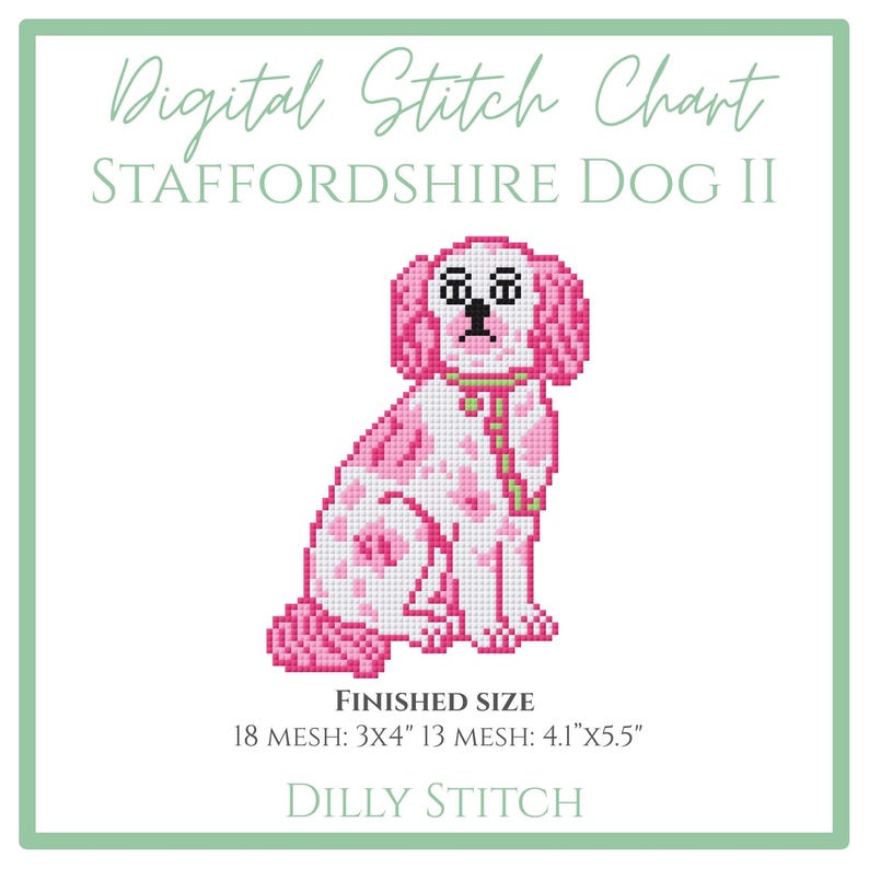 Staffordshire Dog II - Digital Stitch Chart for Needlepoint - Etsy