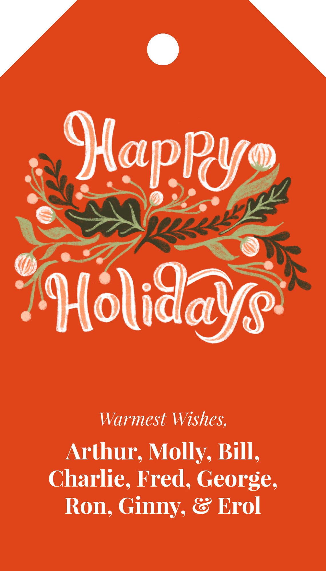 Editable Happy Holiday Gift Tags With Floral and Hand - Etsy
