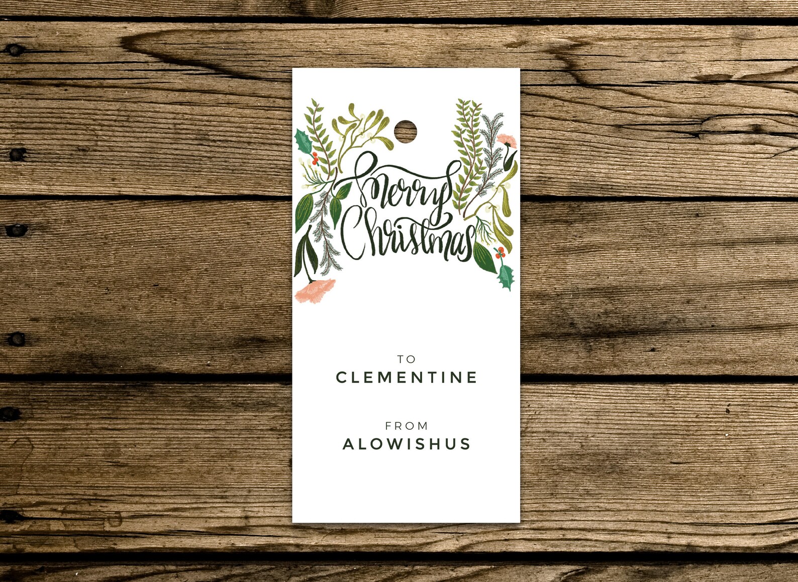 Editable Holiday Gift Tags - Winter Floral - Instant PDF Download ...