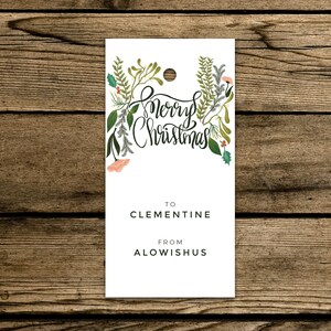 Editable Holiday Gift Tags - Winter Floral - Instant PDF Download ...