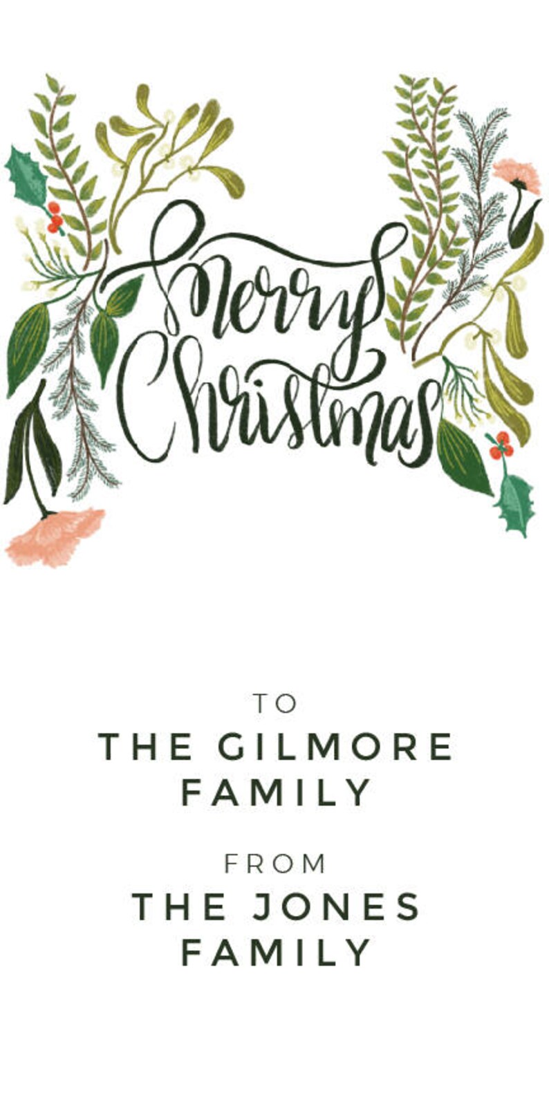 Editable Holiday Gift Tags - Winter Floral - Instant PDF Download ...