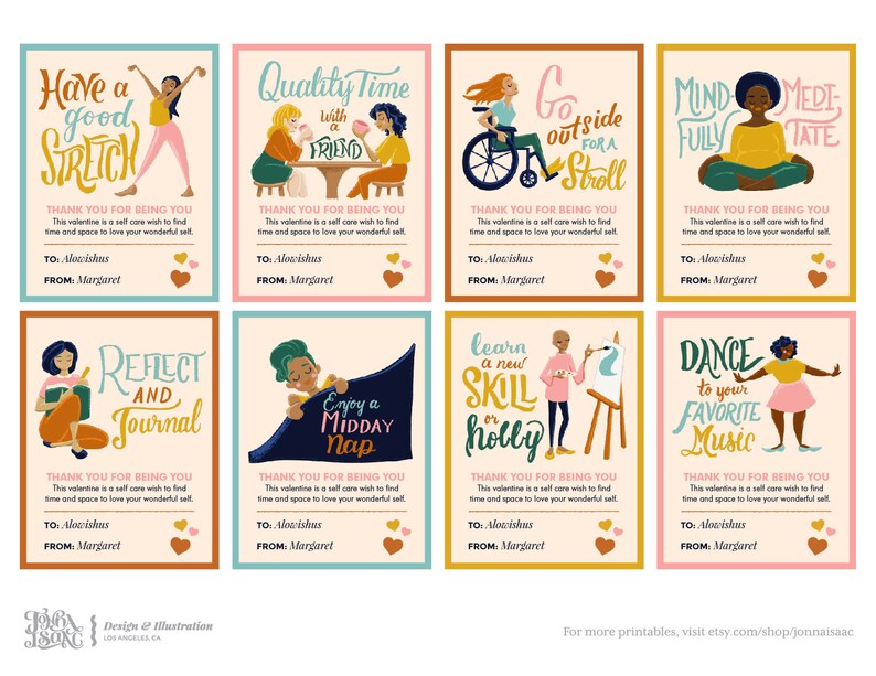 Self Care Valentines Galentines - Printable Instant Download - With ...