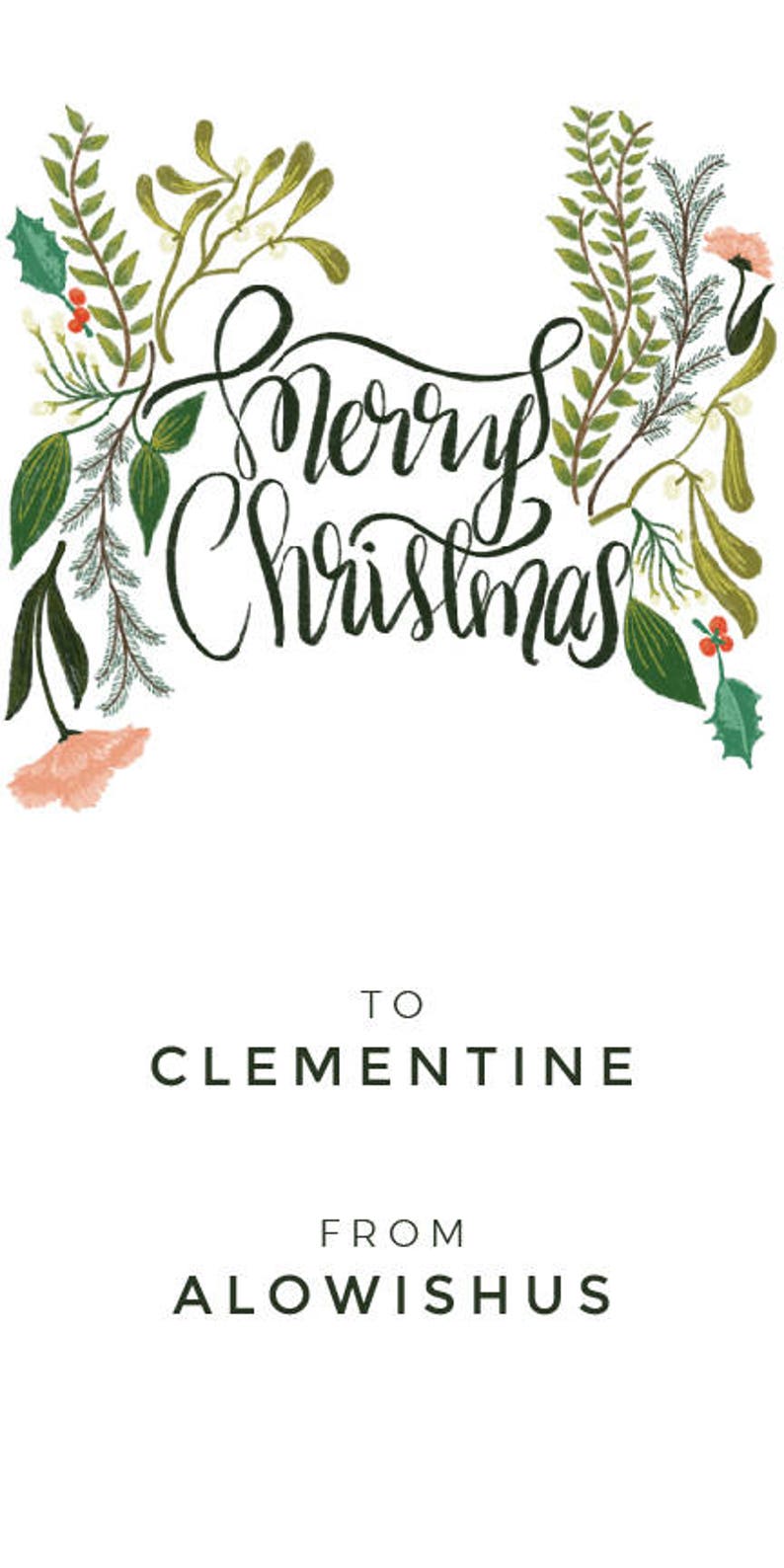 Editable Holiday Gift Tags - Winter Floral - Instant PDF Download ...