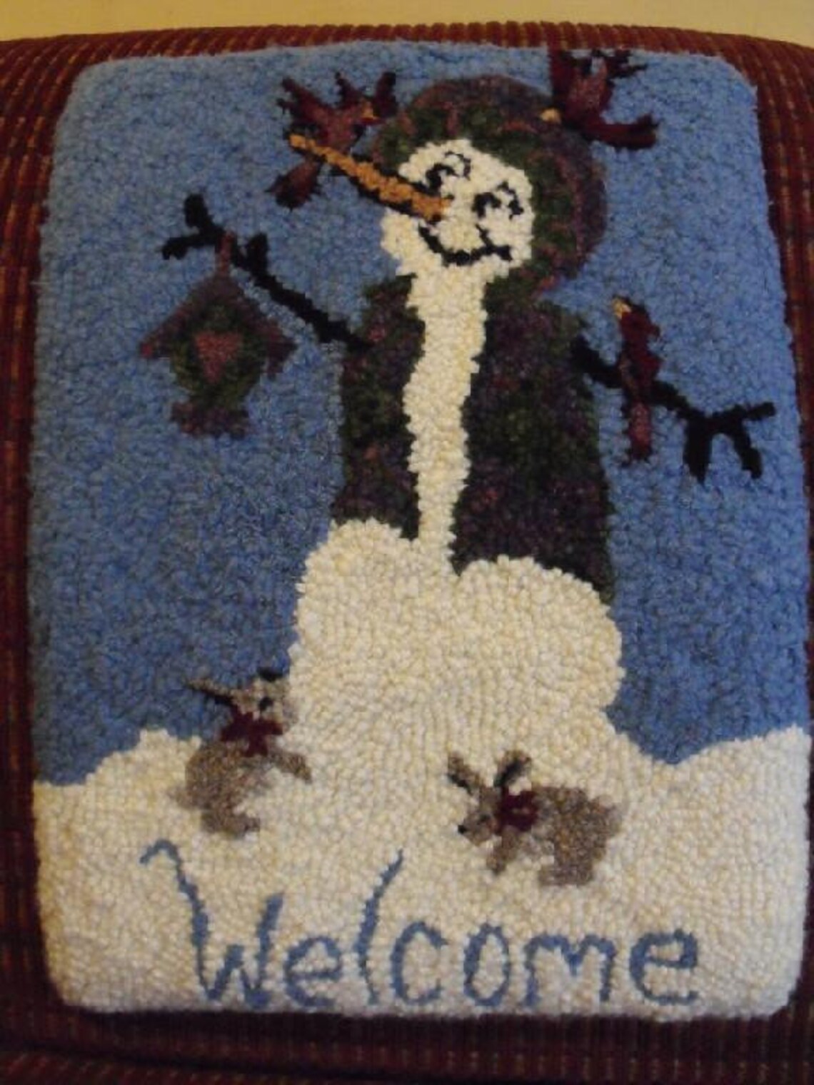 SNOWMAN WELCOME Rug Hooking/ Punch Needle Pattern on Monks Cloth - Etsy