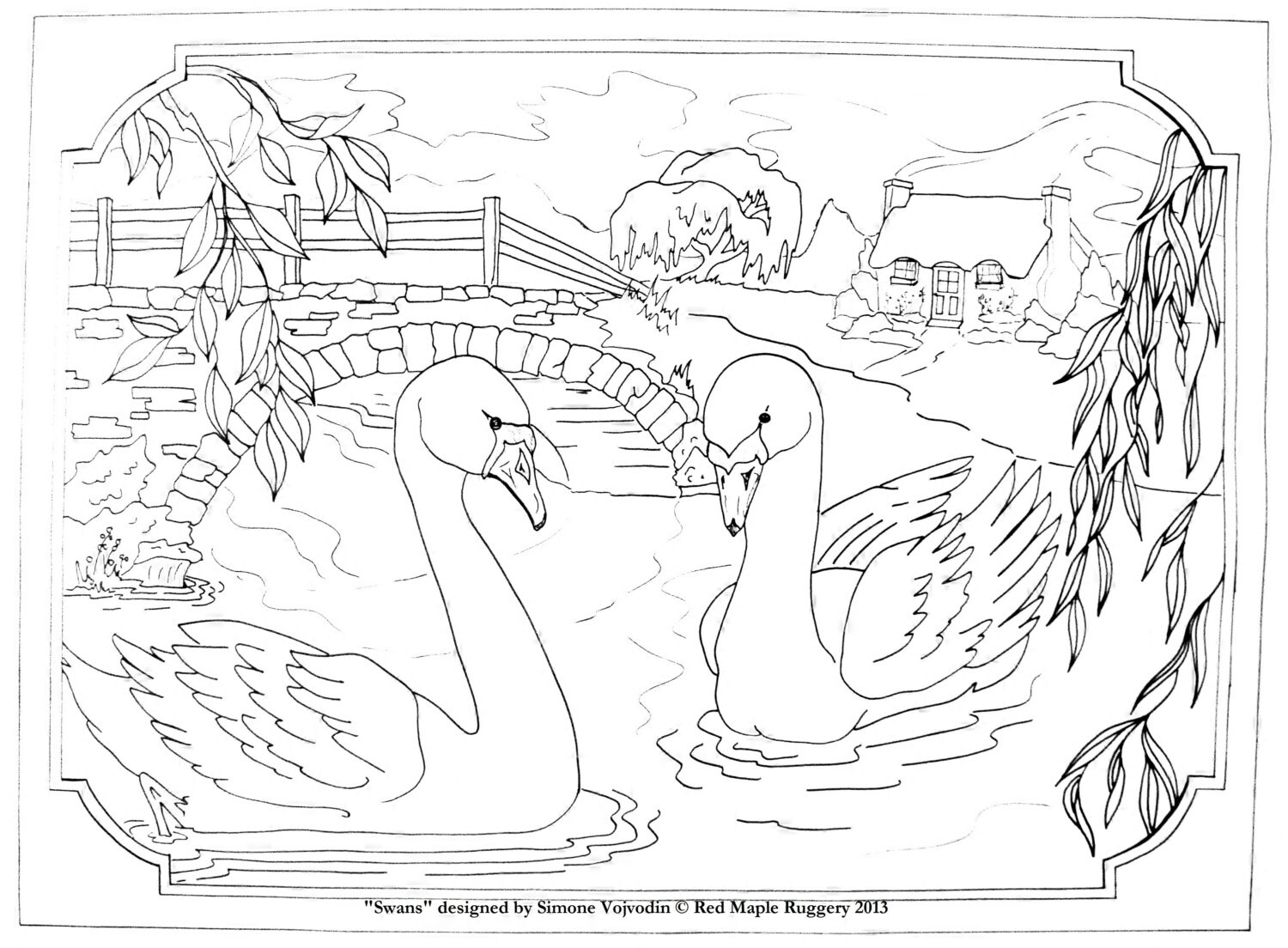 SWANS Rug Hooking / Punch Needle Pattern on Monks Cloth - Etsy