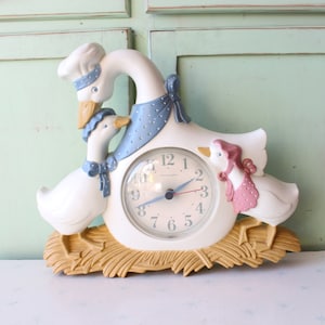 Vintage DUCK Wall Art Picture House CLOCK Decor.....kitsch. 80s Home ...