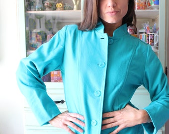 1980s Turquoise Two Tone Silk Oversized Blazer Size 12 or L - Etsy