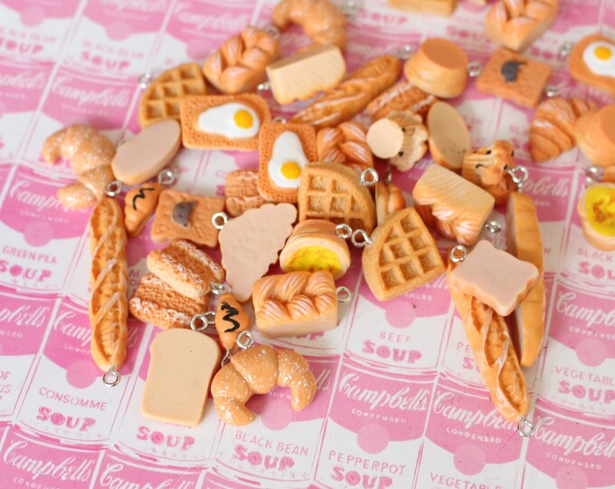 The Baguette Bread Loaf Croissant Toast Muffin Food Charms Lot of 5 ...