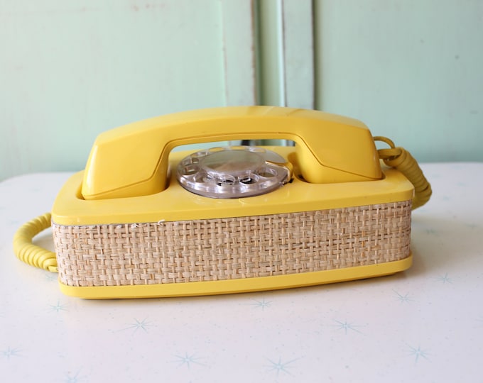 1960s 1970s Yellow Telephone.....retro. Diner. Rad. 1960s Phone ...