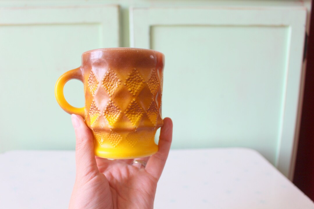 Vintage RETRO Mustard Coffee Mug...retro Mug. Kitschy. Mod. Retro ...