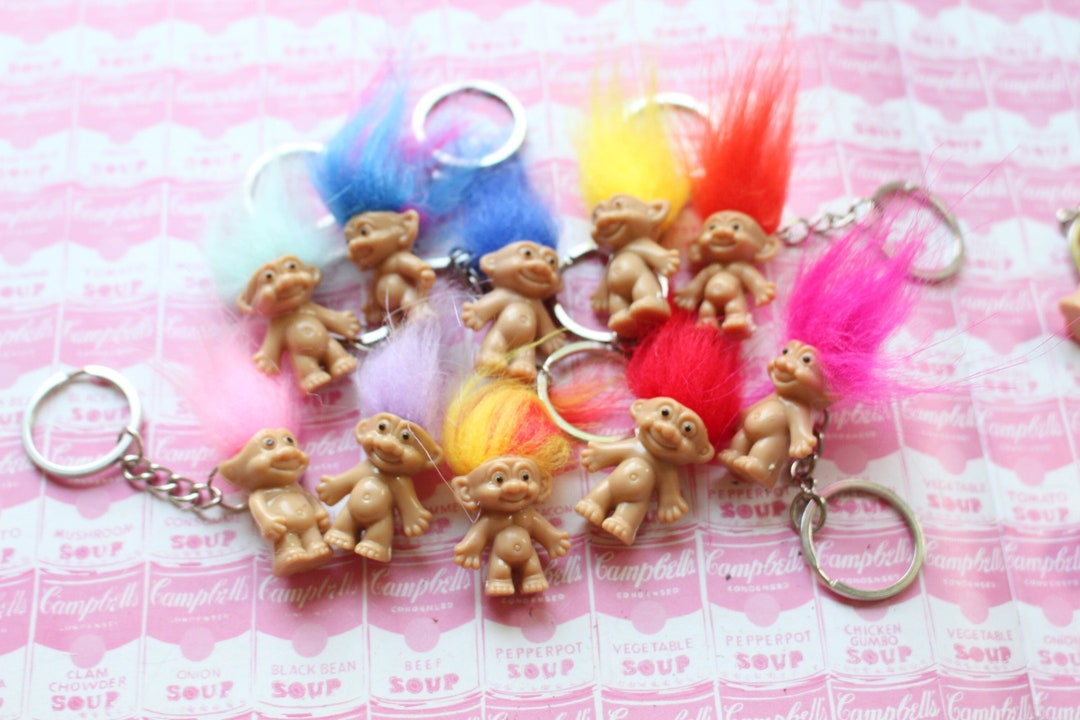Vintage TROLLS Doll Keychains...listing for One. Collectible. 80s. 90s ...