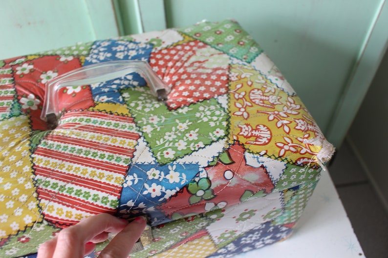 70s RETRO PATCHWORK Sewing Box Collection.threads. Sewing. | Etsy