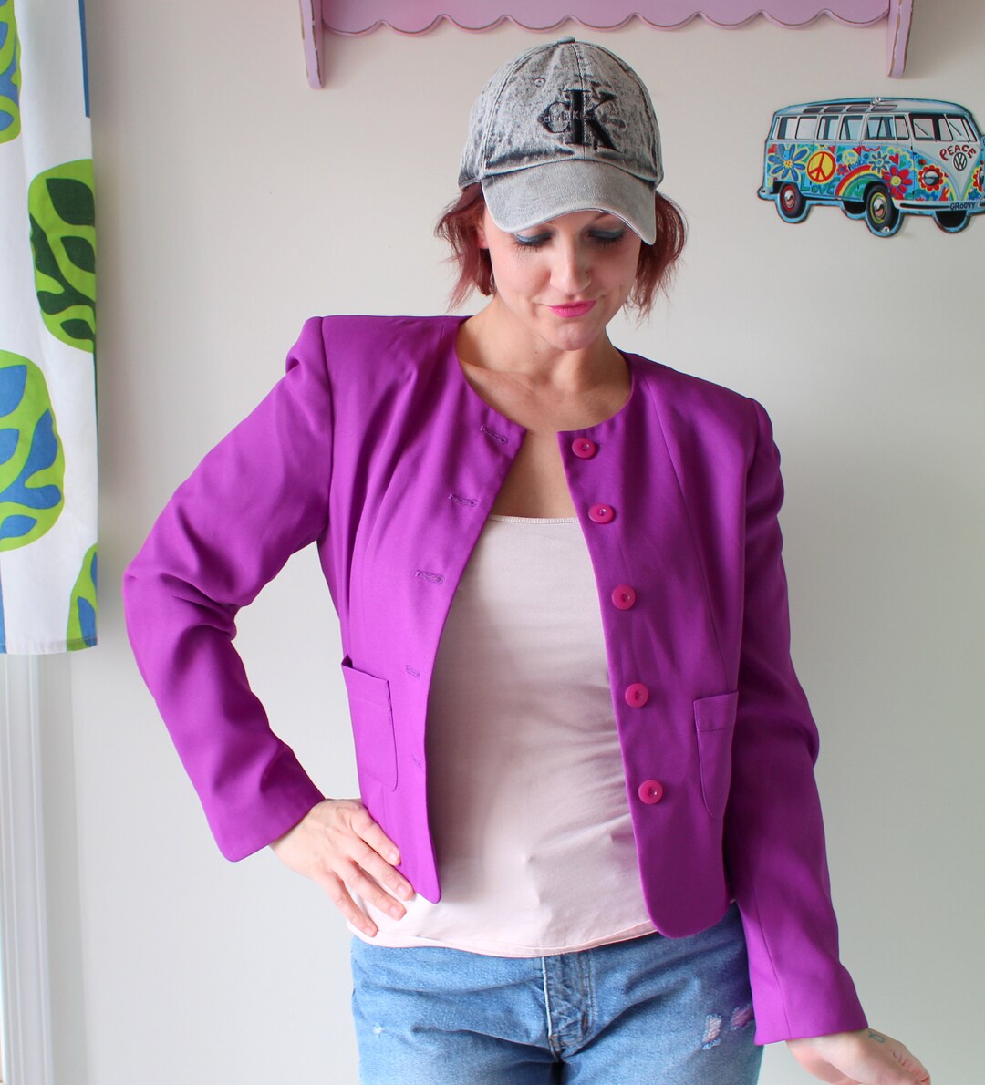 Vintage Purple Blazer: Mod Style, Size Small/medium - Etsy
